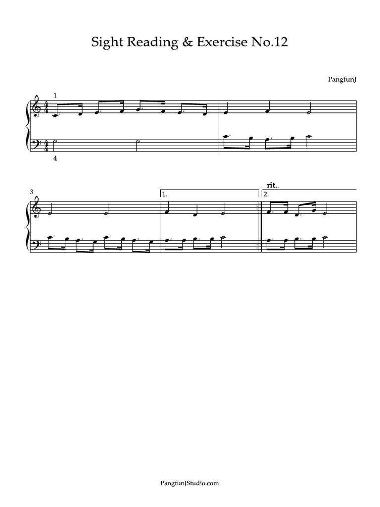 Sight Reading & Finger Exercise 12 | PDF