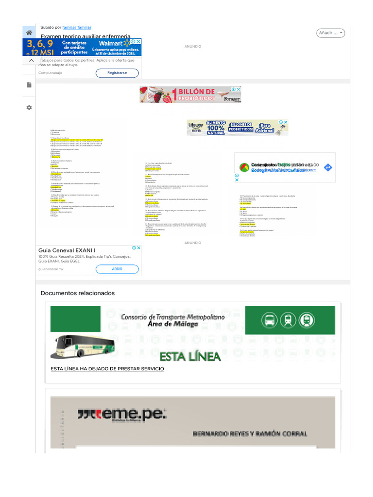 Examen Teorico Auxiliar Enfermeria Pdf Informática