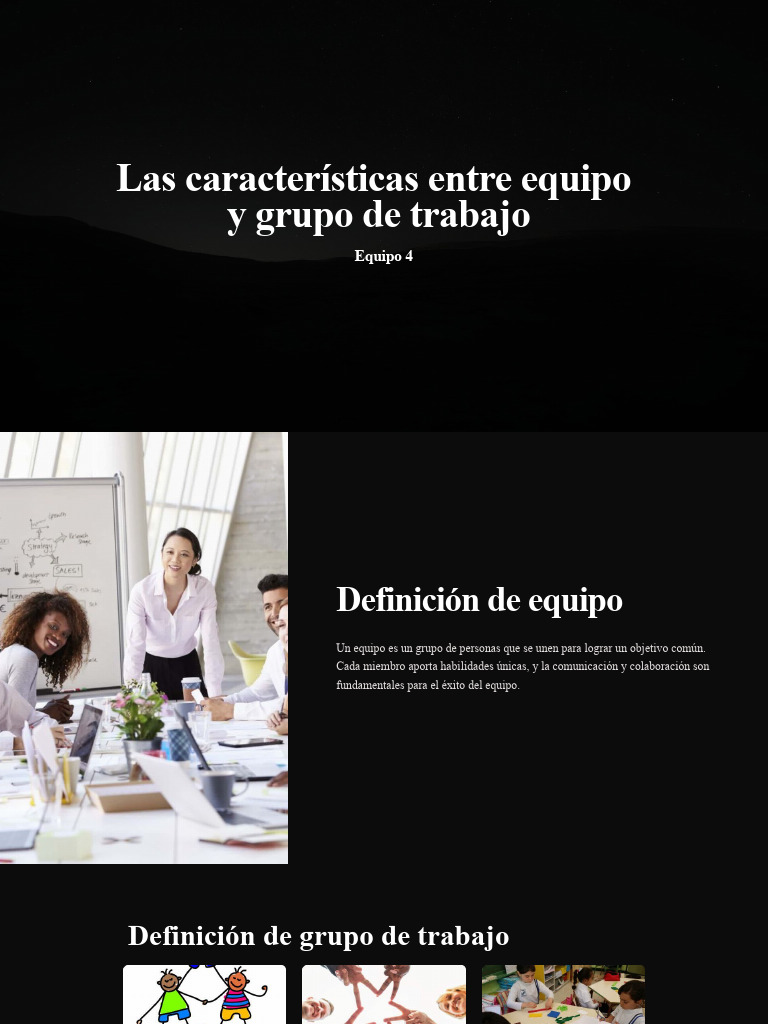 Las Características Entre Equipo y Grupo de Trabajo (Equipo 4) | PDF