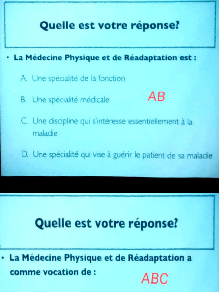 Réadaptation Qcms | PDF