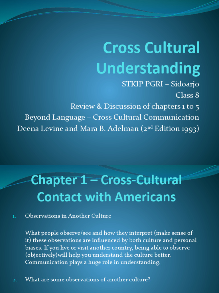 Cross Cultural Understanding - Review - Chap - 1to5 - Class - 8 - 03 ...