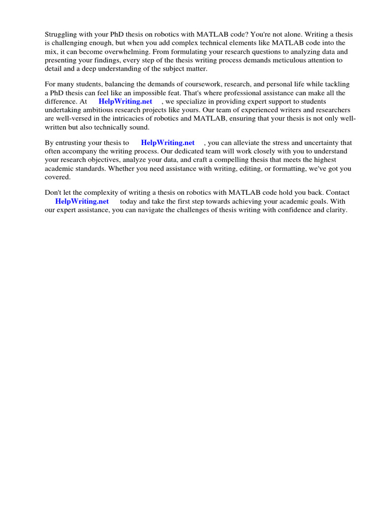 PHD Thesis On Robotics Matlab Code | PDF | Thesis | Matlab PHD Thesis On Robotics Matlab Code | PDF | Thesis | Matlab