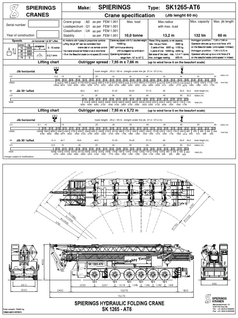 Spierings SK1265-AT6 Crane Specifications | PDF | Crane (Machine ...