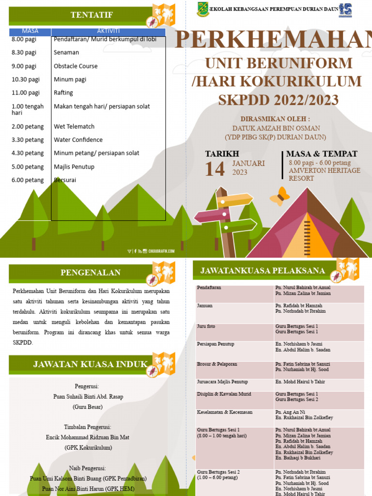 BUKU PROGRAM PERKHEMAHAN UNIT UNIFORM 2022.2023 | PDF