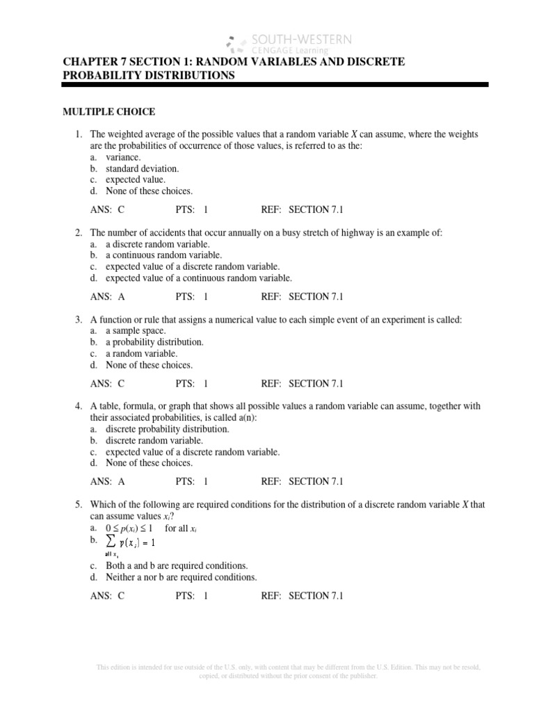 Ch07 2 | PDF | Probability Distribution | Expected Value