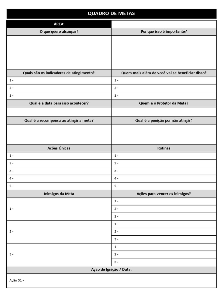 Ferramenta Quadro de Metas | PDF