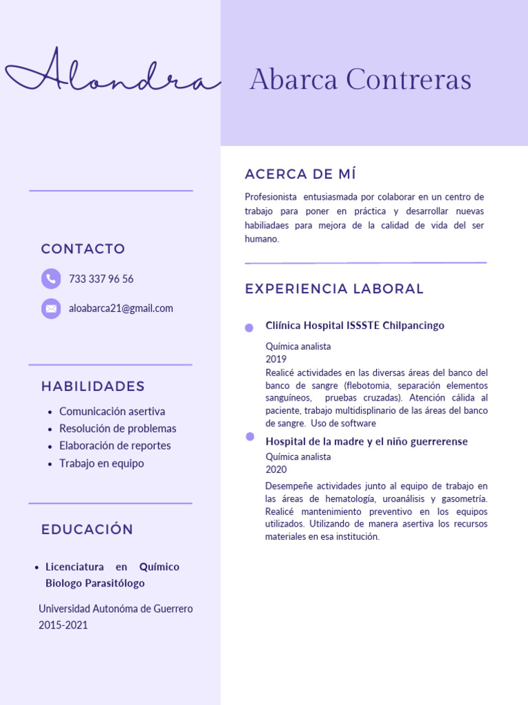 Currículum Alondra | PDF