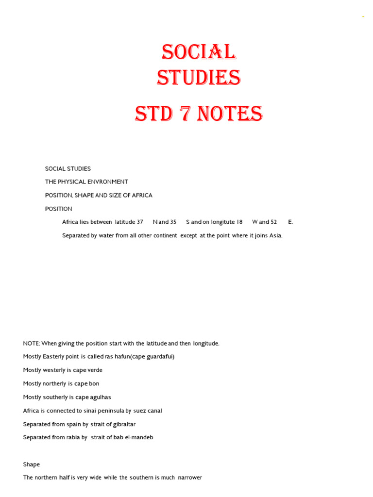 Social Studies Notes Class 7 Complete Teacher - Co .Ke | PDF | Rain | Trees