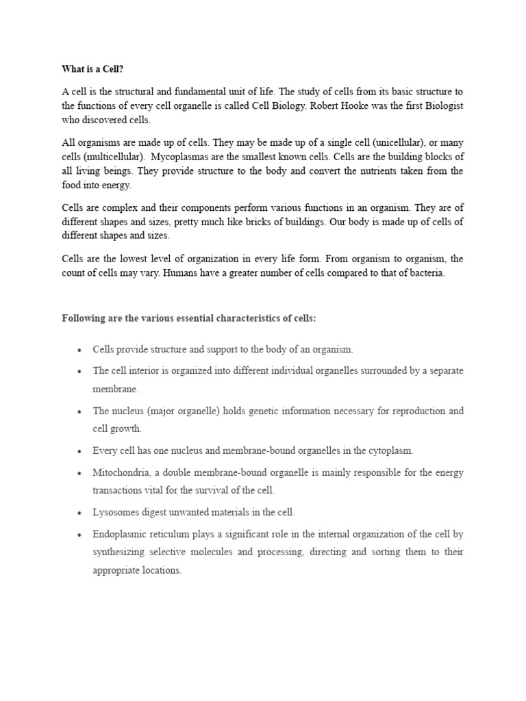 cell GRADE 5 | PDF | Cell (Biology) | Organelle