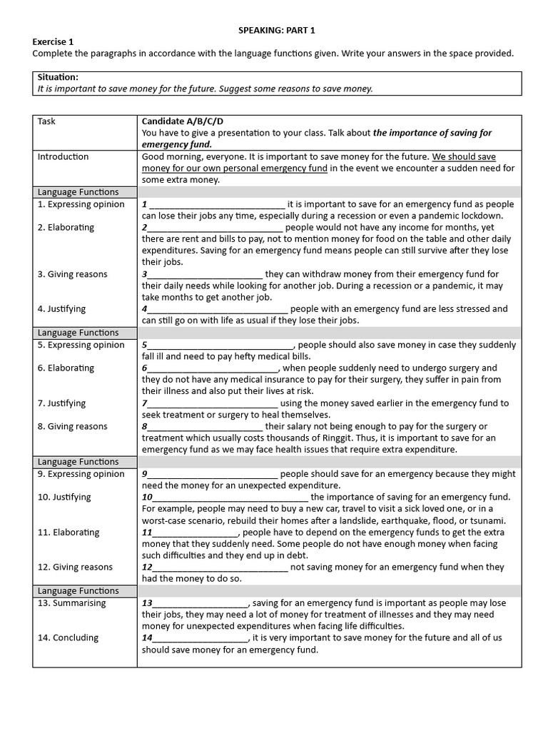 Speaking Exercises Part 1 | PDF | Vegetables | Internet