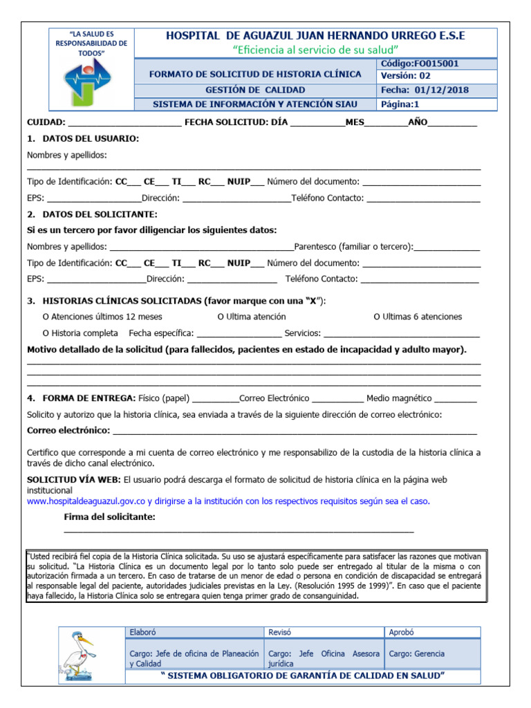 7230 - Formato de Historia Clinica Word | PDF | Historial médico