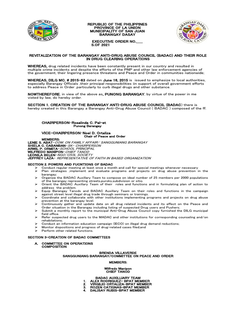 Badac Eo As of 2020 | PDF | Government | Law Enforcement