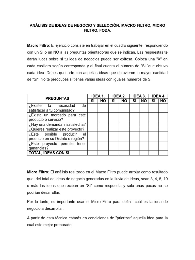 Macro y Micro Filtro y Foda 3-7g | PDF | Análisis FODA | Business