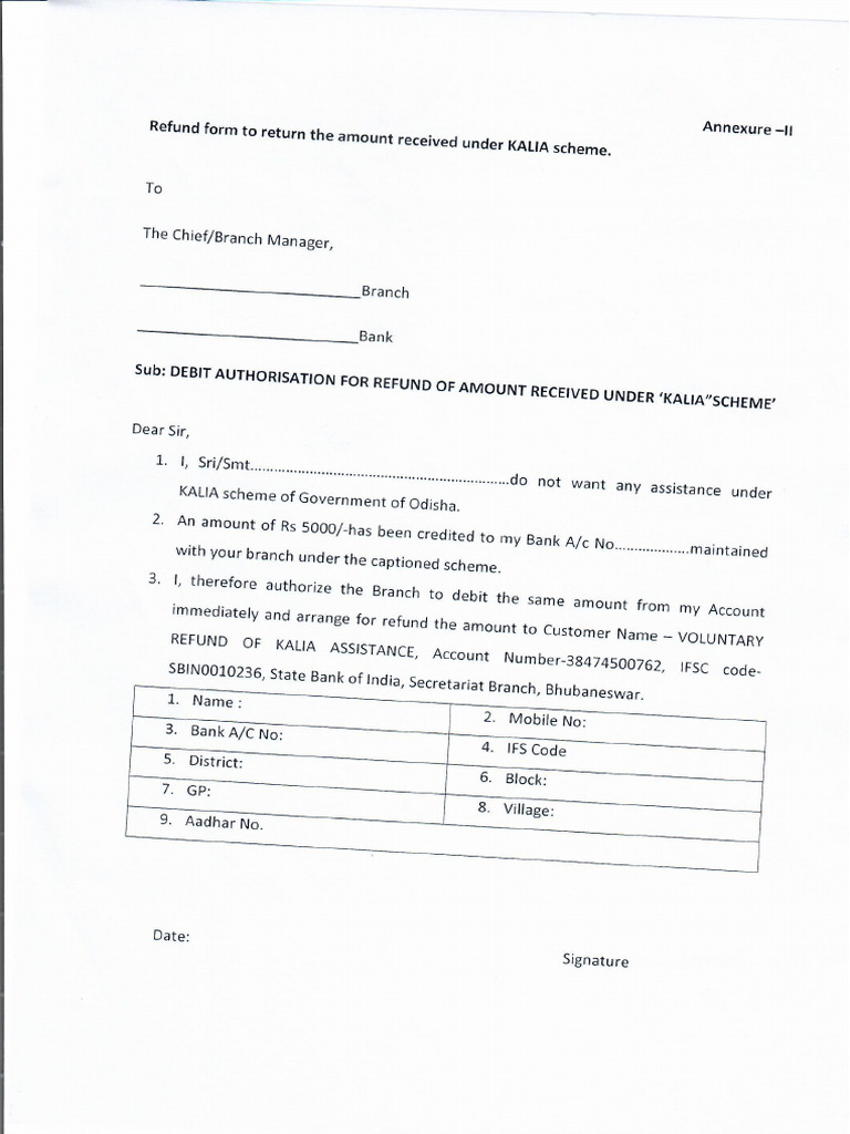 Refund Form English | PDF