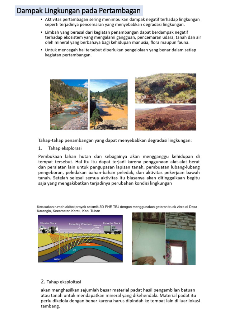 Dampak Lingkungan Pertambangan dan Solusinya | PDF | Teknologi & Rekayasa