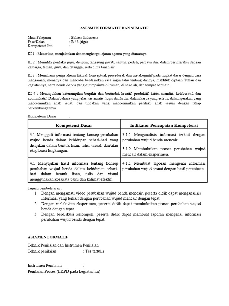 Asesmen Formatif Dan Sumatif | PDF