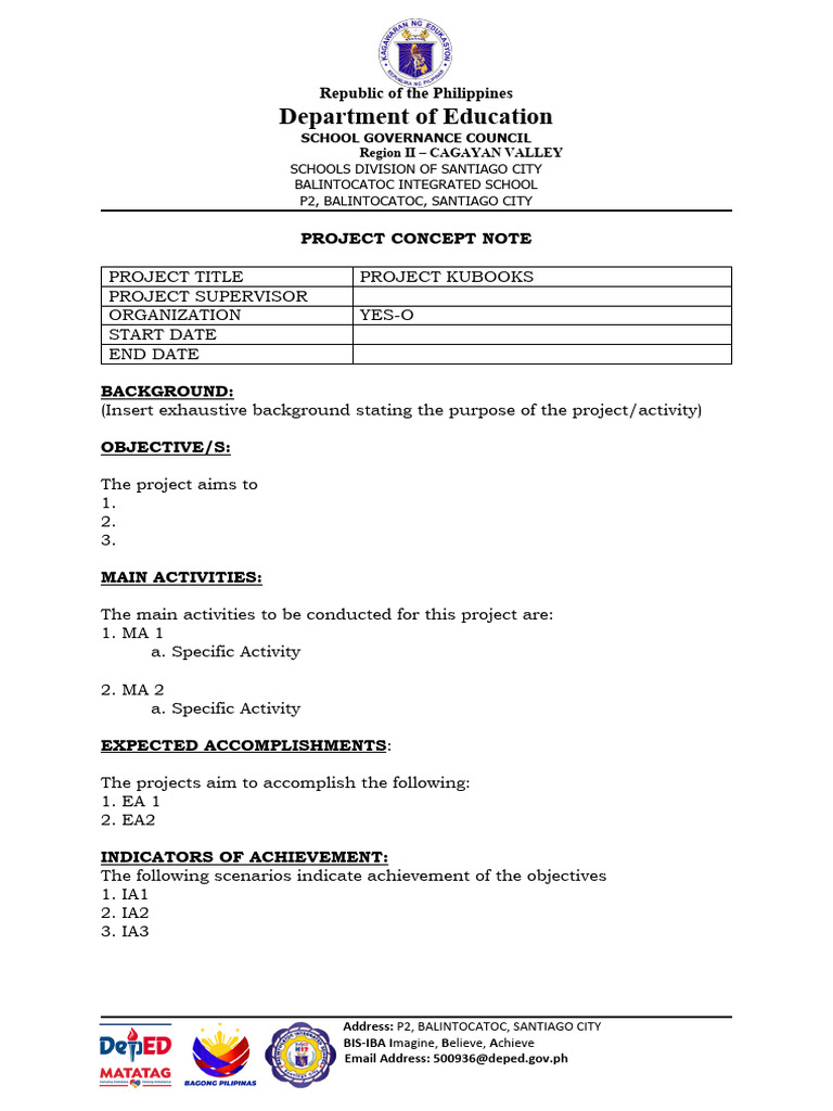 SGC Project Concept Note | PDF