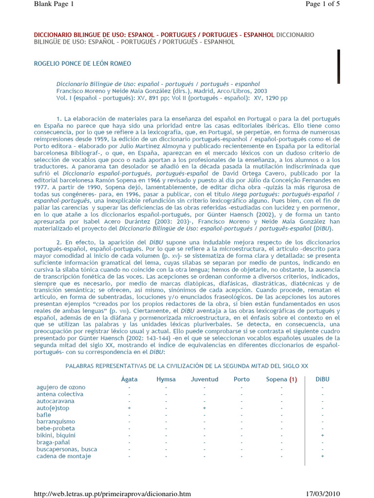 Diccionario Bilingue de Uso Espanol Port | PDF | Lengua portuguesa ...