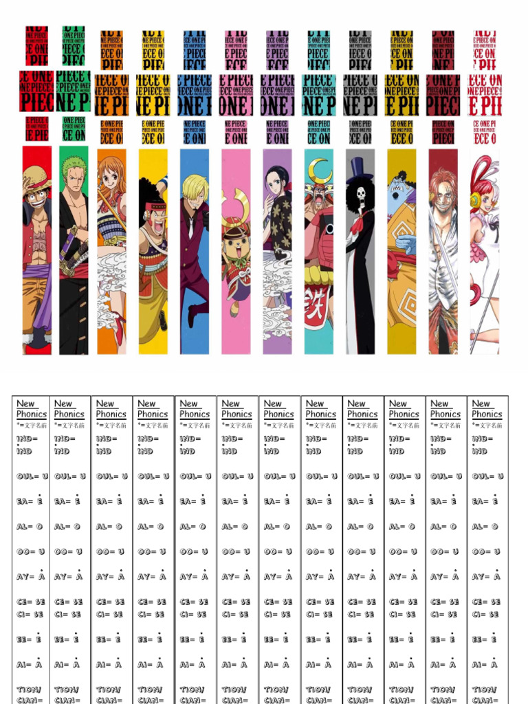 new phonics one piece bookmark | PDF