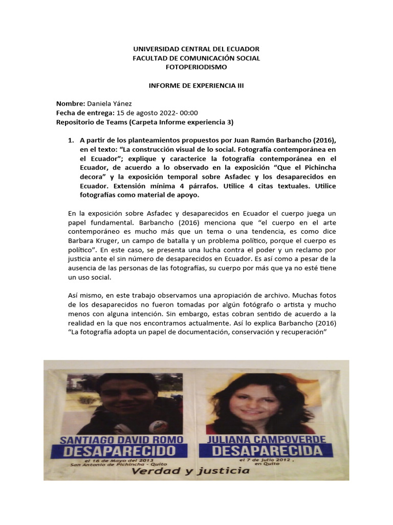 Informe de Experiencia 3 Daniela Yánez | PDF | Experiencia | Imagen