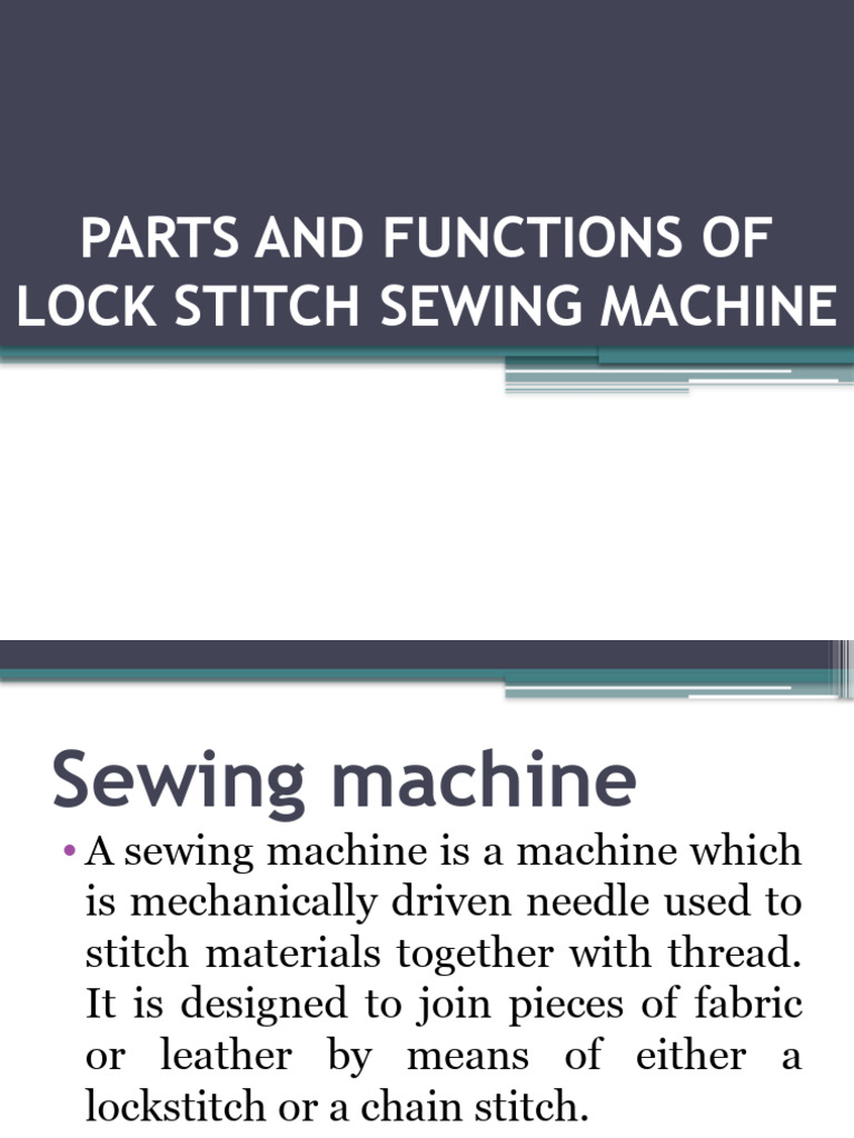 Parts and Functions of Sewing Machines | PDF | Sewing Machine | Textile ...