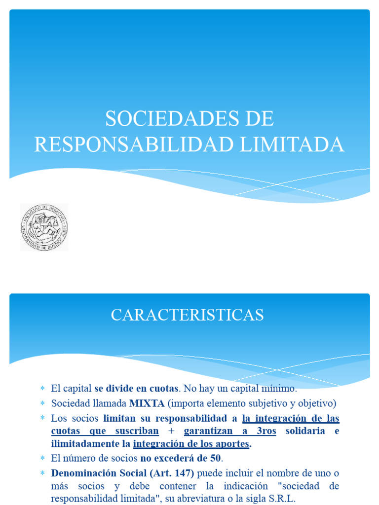 Powerpoint Sociedades de Responsabilidad Limitada MODIFICADO | PDF