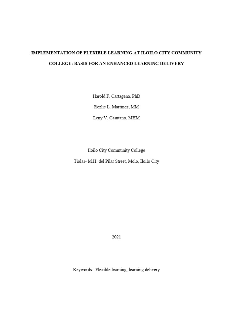 Flexible Learning at ICCC: Study | PDF | Learning | Educational Technology