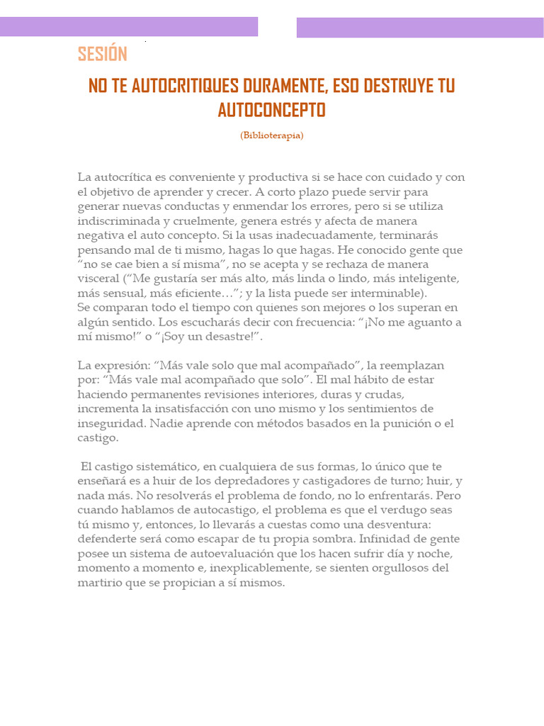 SESIÓN Autocritica | PDF | Conceptos psicologicos | Sicología