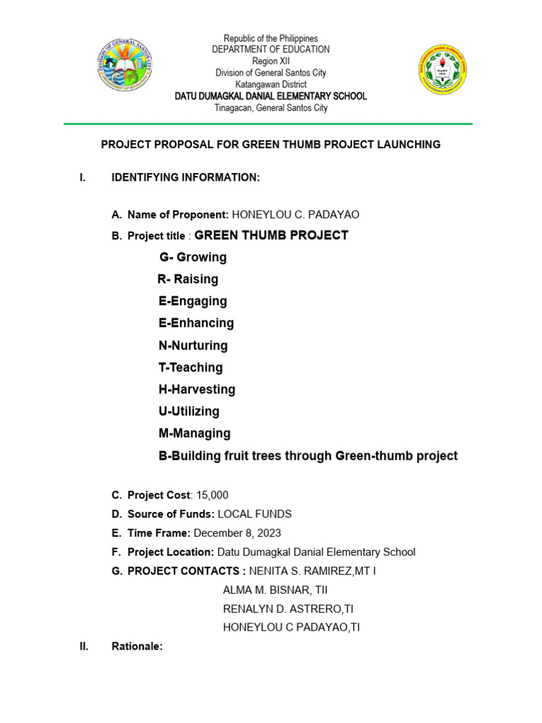 Green Thumb Project Proposal Launch | PDF | Environmental Protection
