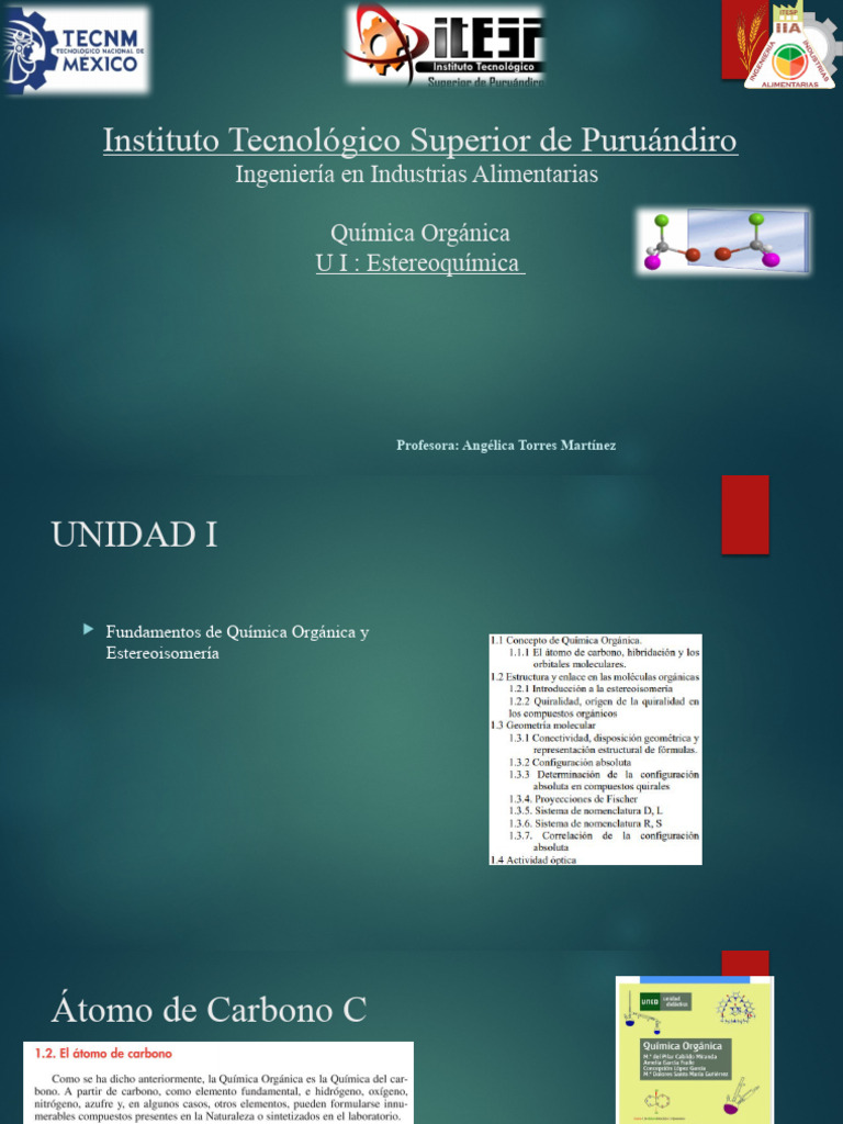 Presentación U1 Química Orgánica | PDF | Isómero | Chiralidad (Química)