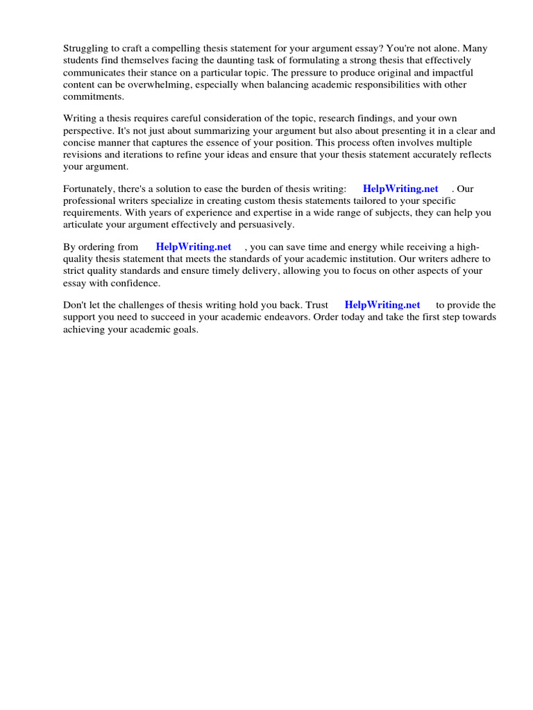 Crafting Argumentative Thesis Statements | PDF | Essays | Thesis