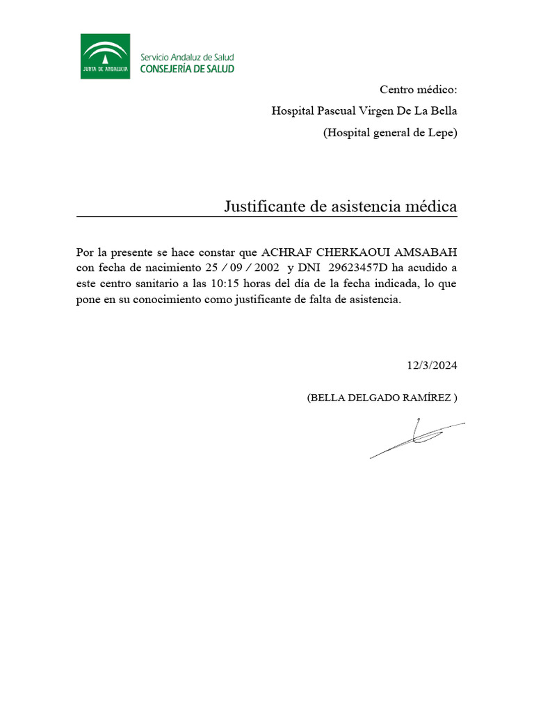 Justificante Médico | PDF