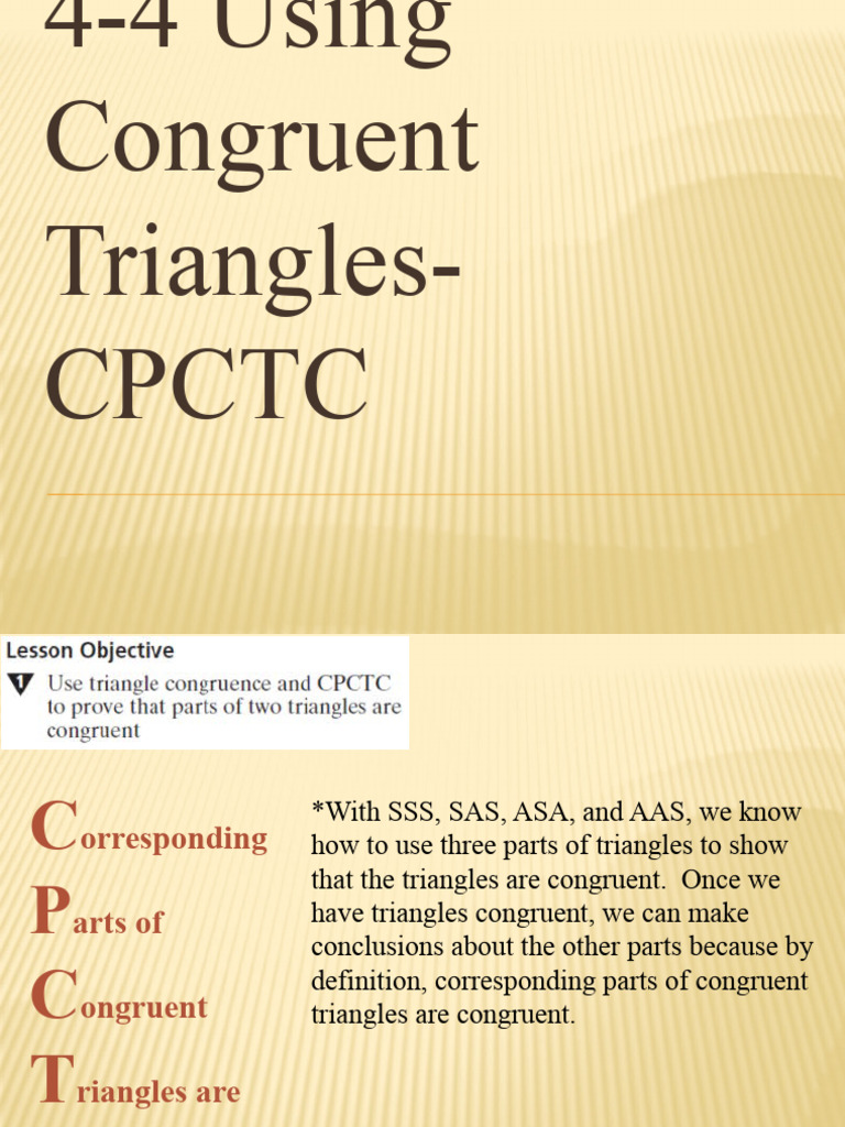 4-4 CPCTC | PDF | Science & Mathematics