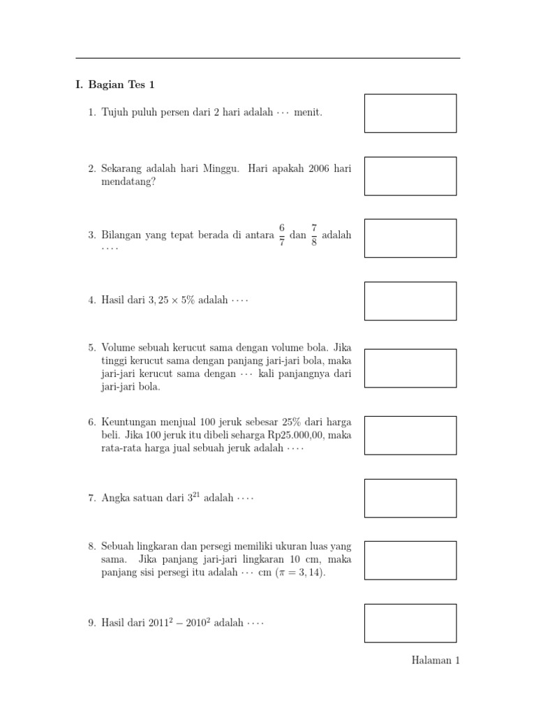Soal Olympiade Matematika SD I BASIC | PDF