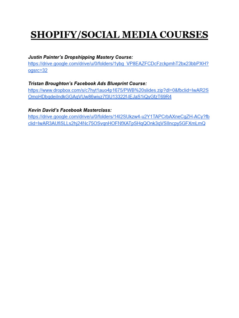 Shopify Courses | PDF