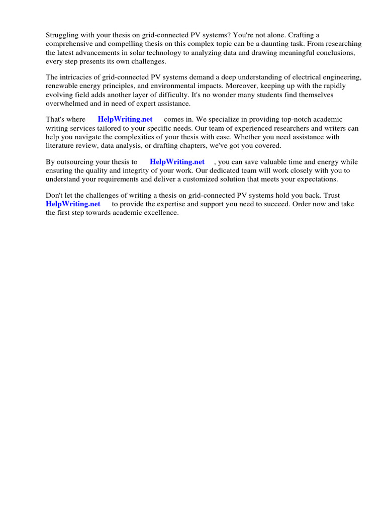 Grid Connected PV System Thesis | PDF | Photovoltaic System | Photovoltaics