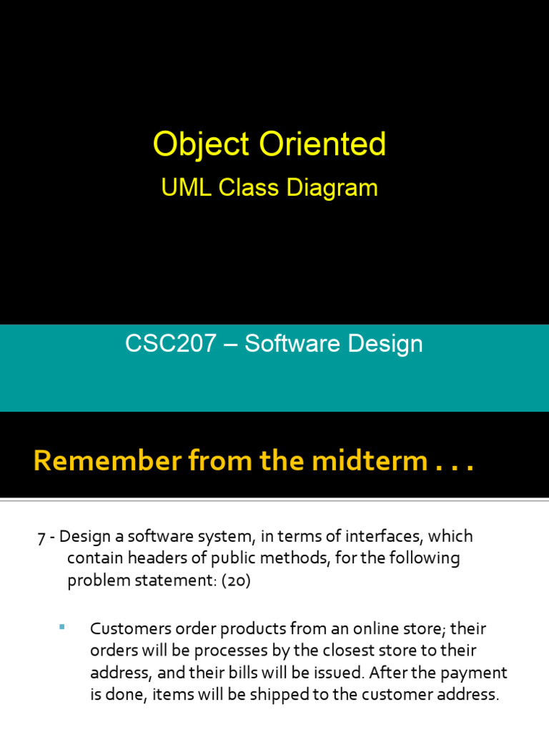 UML Class Diagram for Software Design | PDF | Inheritance (Object ...