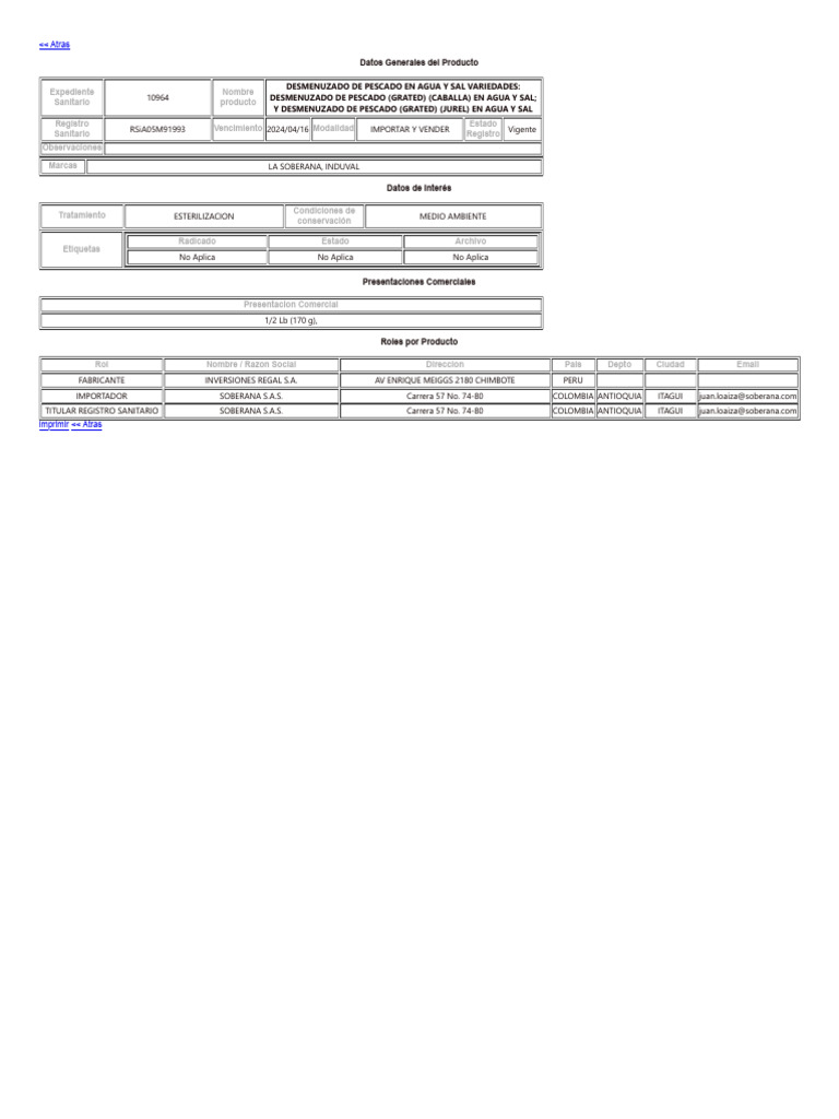 Consulta avanzada registros sanitarios _ INVIMA | PDF