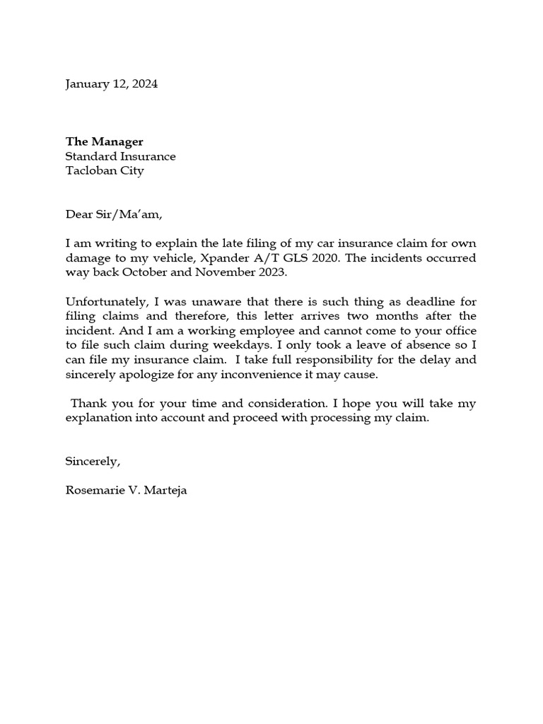 Explanation Letter - Standard Insurance | PDF