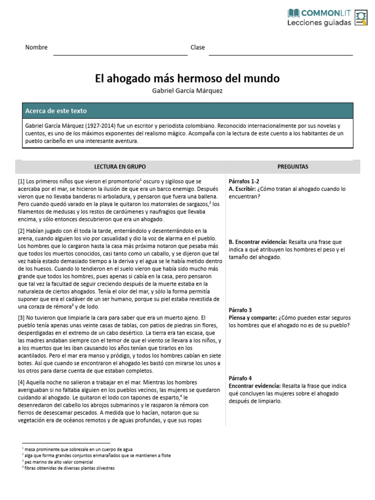 _Copia_Estudiante__Lección_Guiada__El_ahogado_más_hermoso_del_mundo | PDF