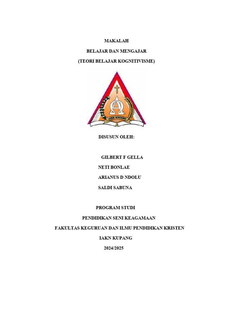 Teori Belajar Kognitivisme dalam Pendidikan | PDF | Karier ...