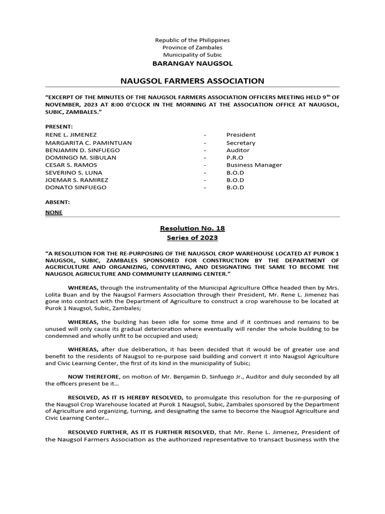 Farmers Association Reso, NACLC | PDF | Agriculture | Food Industry