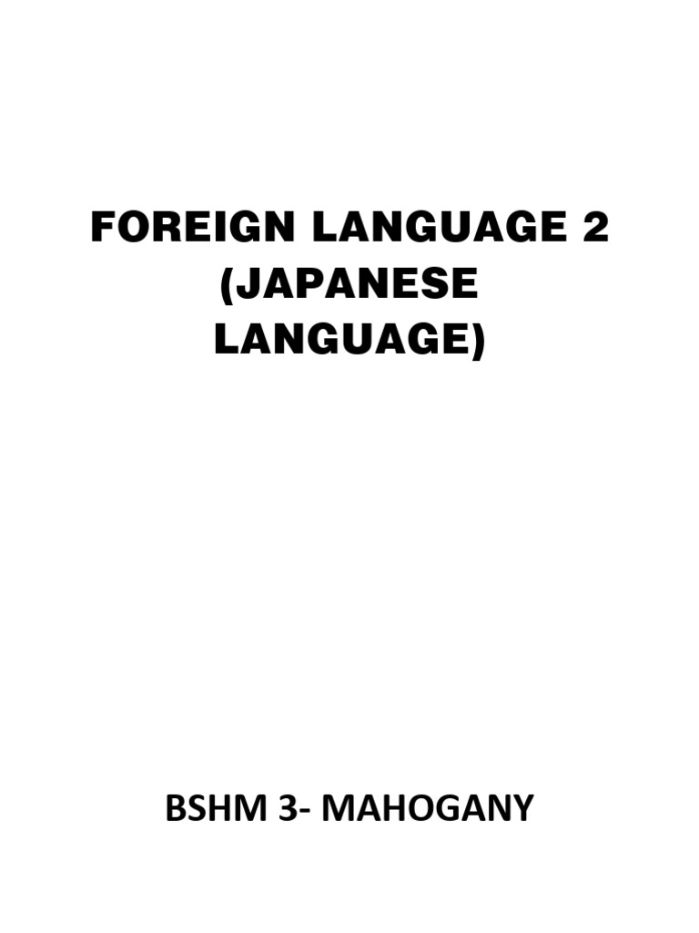 FL 2 Handout | PDF | Grammatical Conjugation | Linguistic Typology