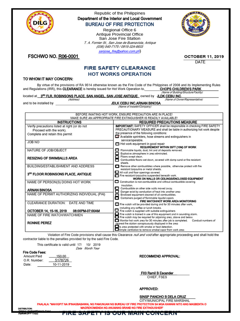 Hot Works Operation | PDF | Fire Safety | Fires