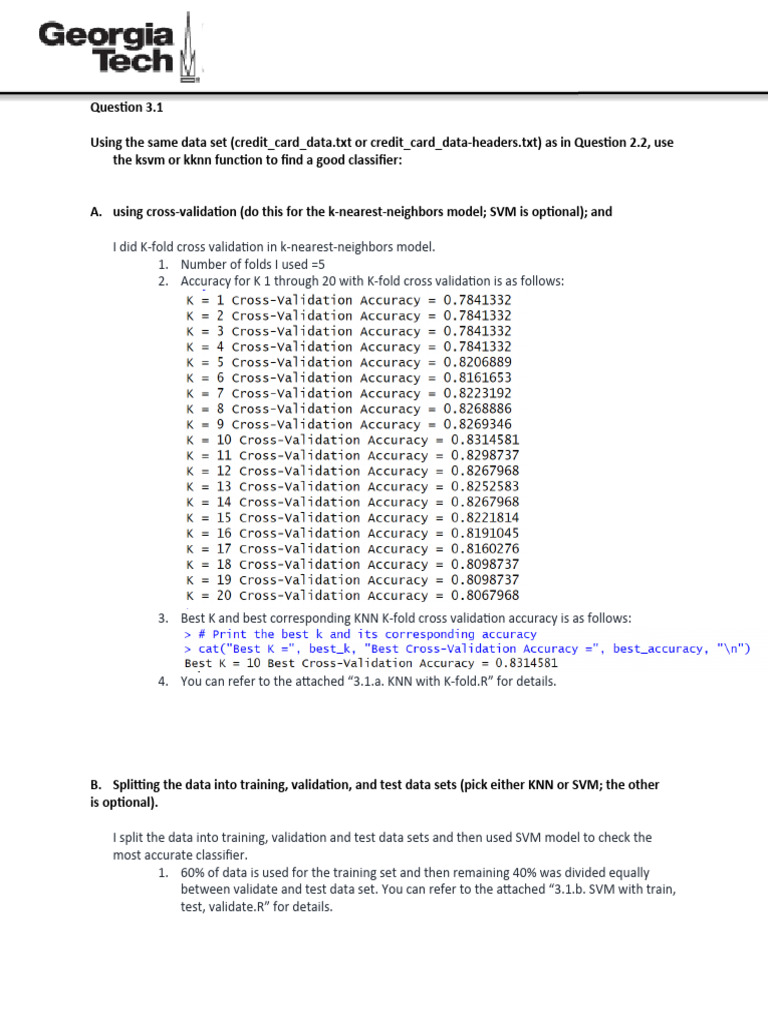 Solution HW2 | PDF | Cross Validation (Statistics) | Cluster Analysis