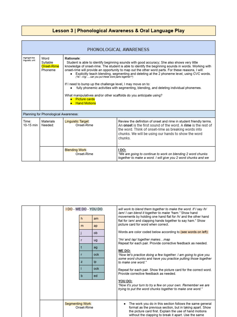 example of emergent lesson plan | PDF