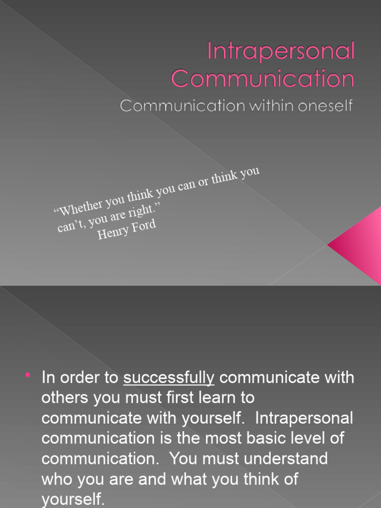 Understanding Intrapersonal Communication | PDF | Psychological ...