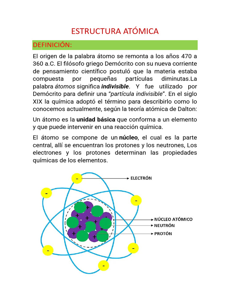 Estructura Atómica | PDF