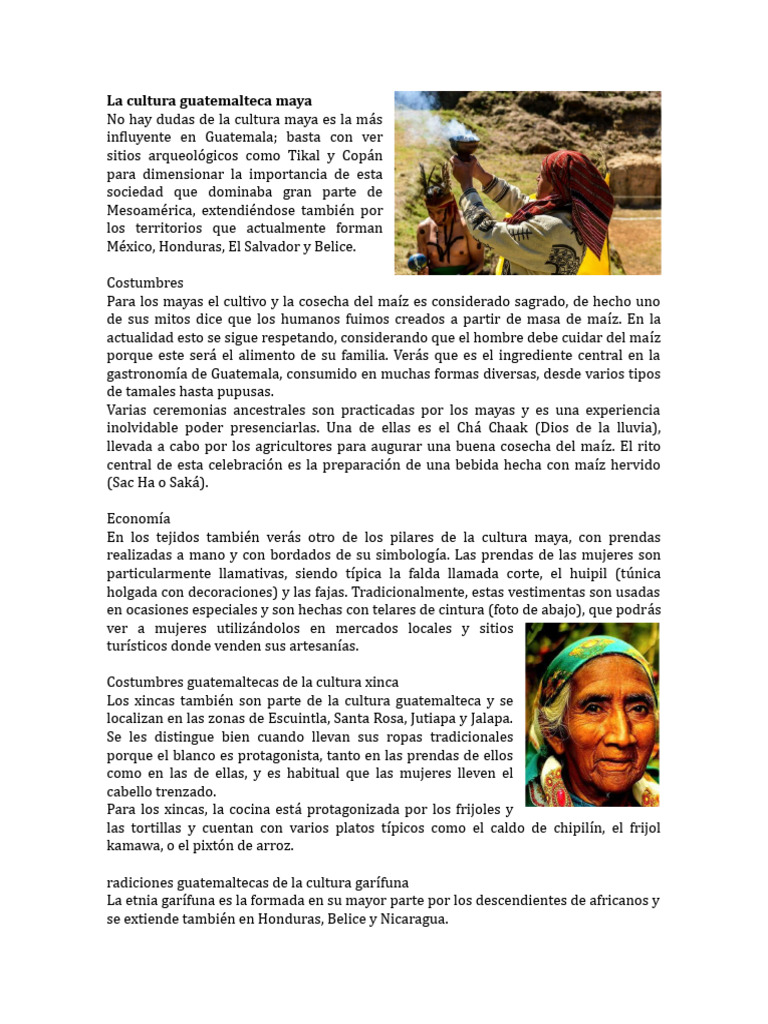 Cultura Maya y Tradiciones de Guatemala | PDF
