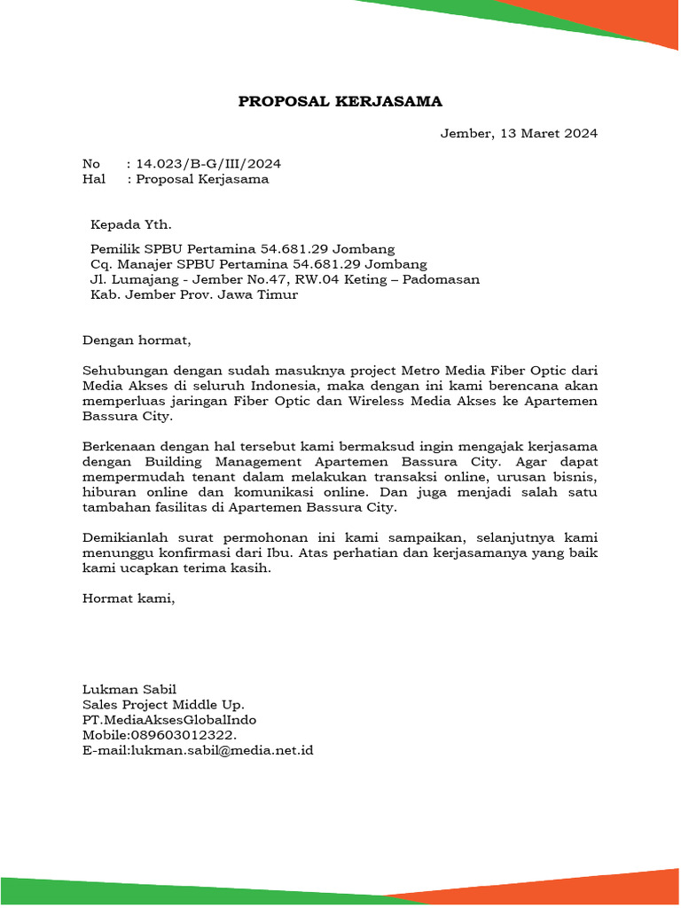 Proposal Kerjasama | PDF